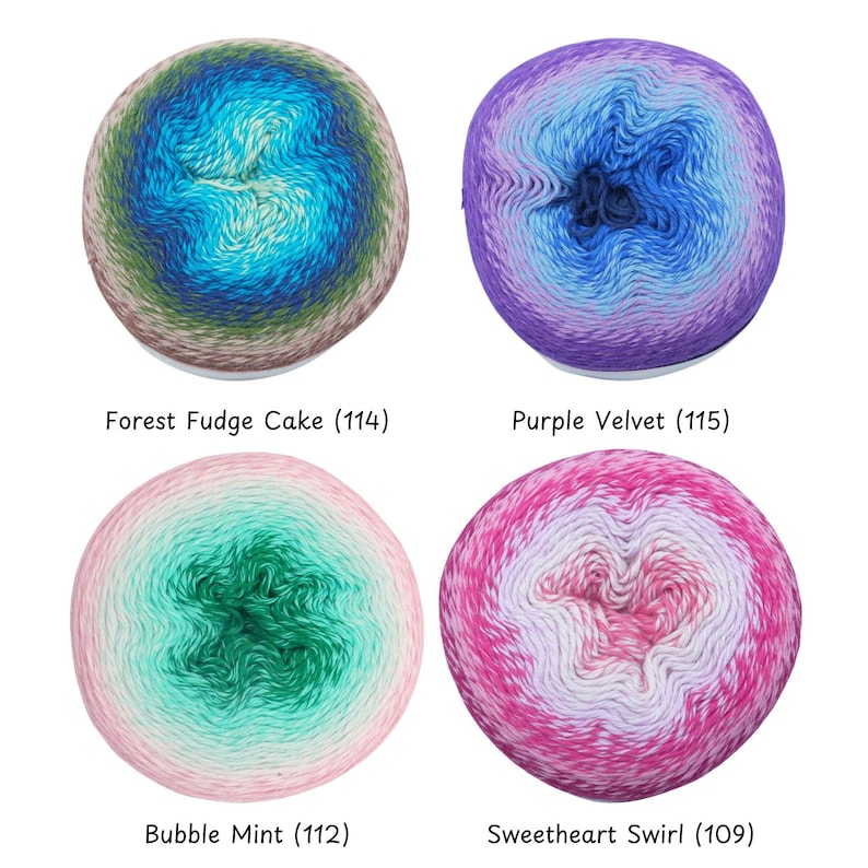 Gradient Cotton Acrylic Yarn Cake, Fingering Weight, Shawl & Crochet ...