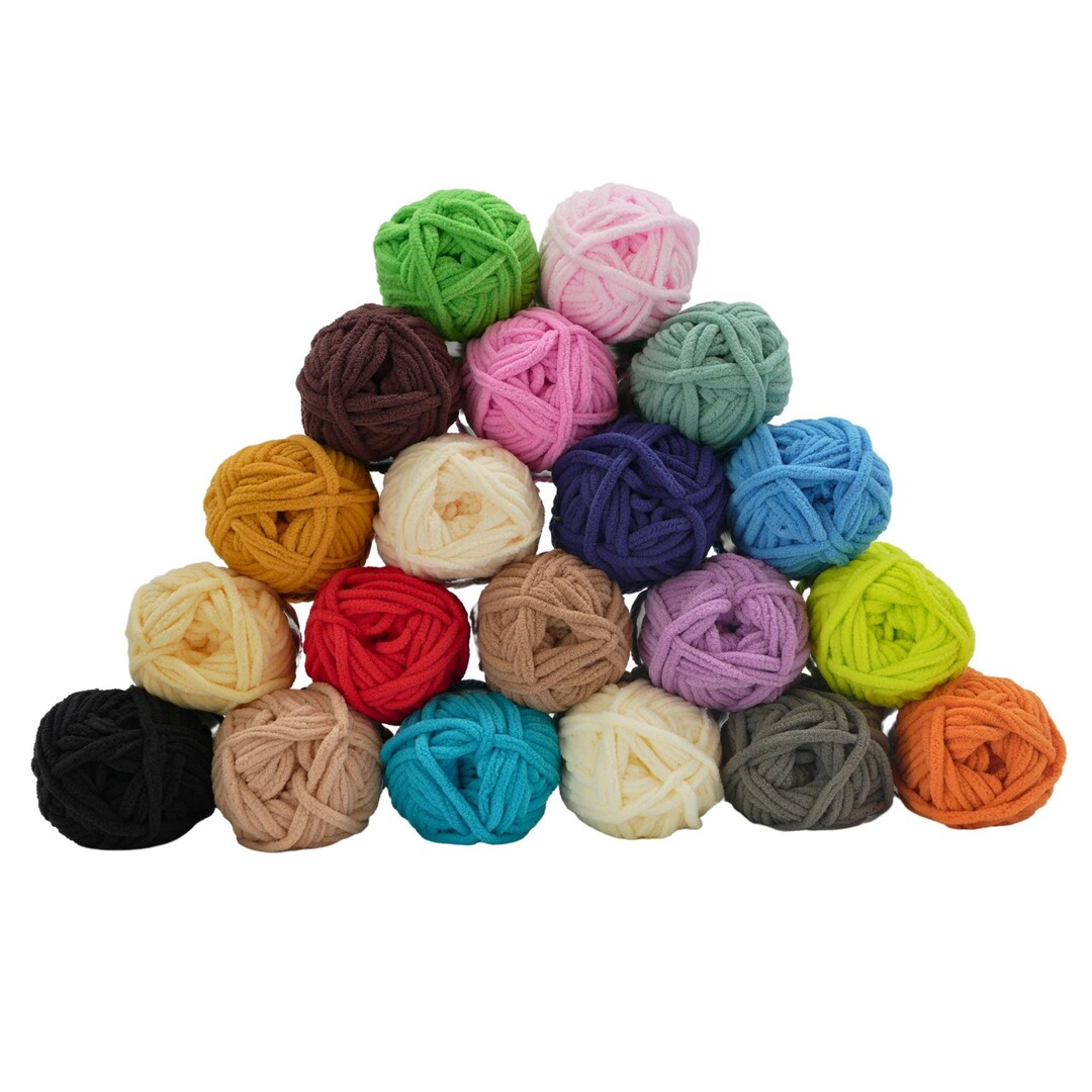 50g Chunky Chenille Yarn, Crochet Chenille Soft Yarn, Crochet Amigurumi ...