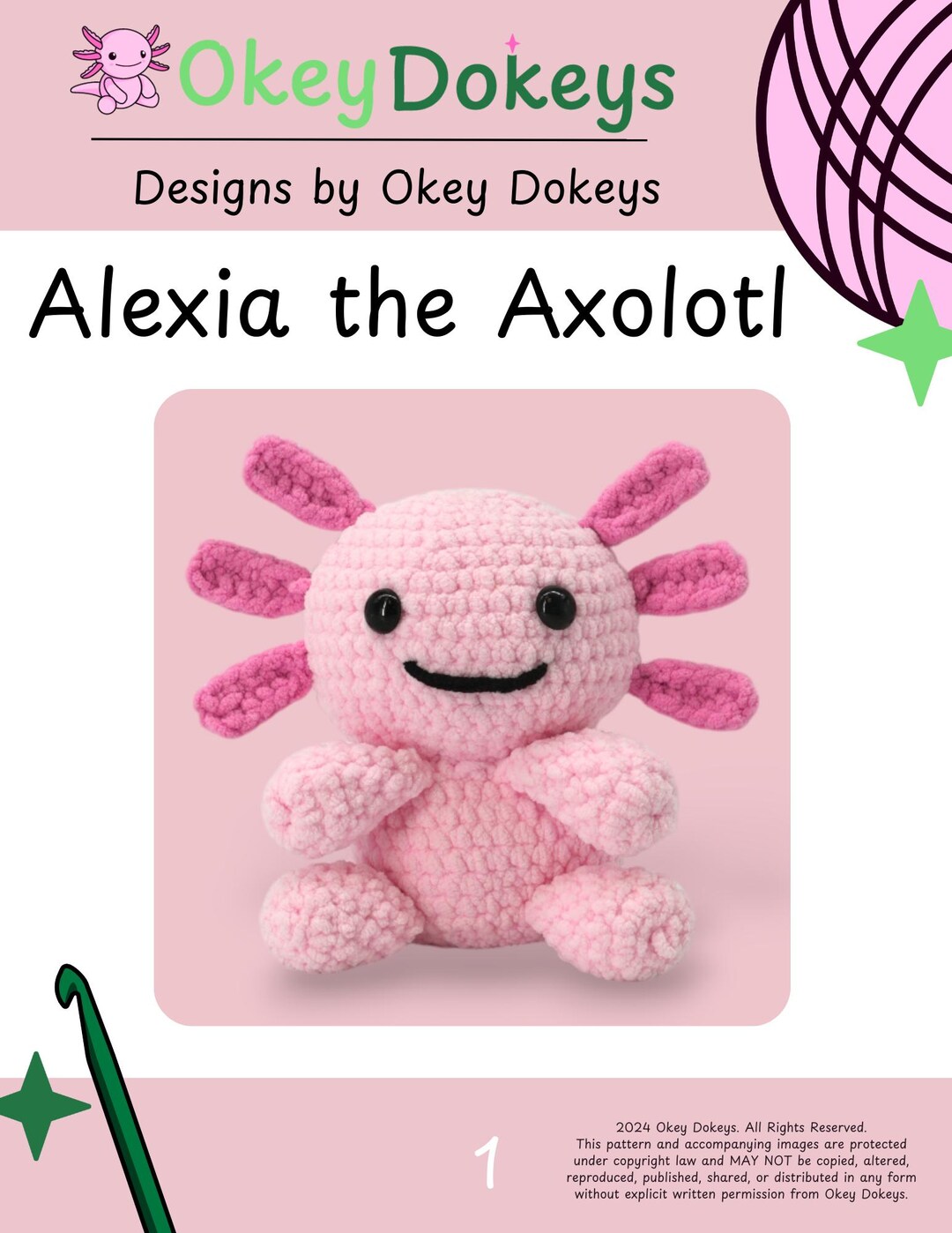 Alexia the Axolotl Crochet Pattern Only - Instant Download PDF ...