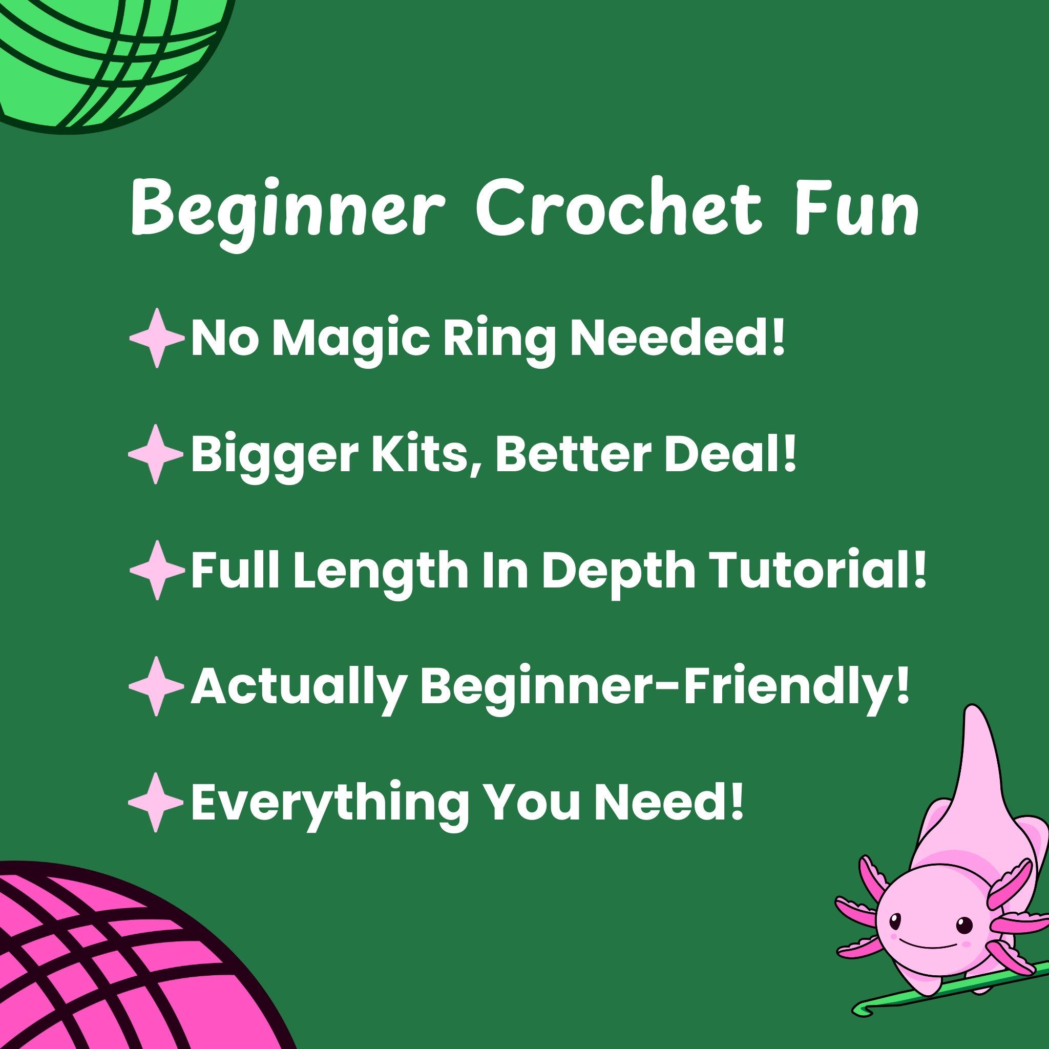 Crochet Axolotl Kit - Beginner Amigurumi Crochet Kit - DIY Plushie ...