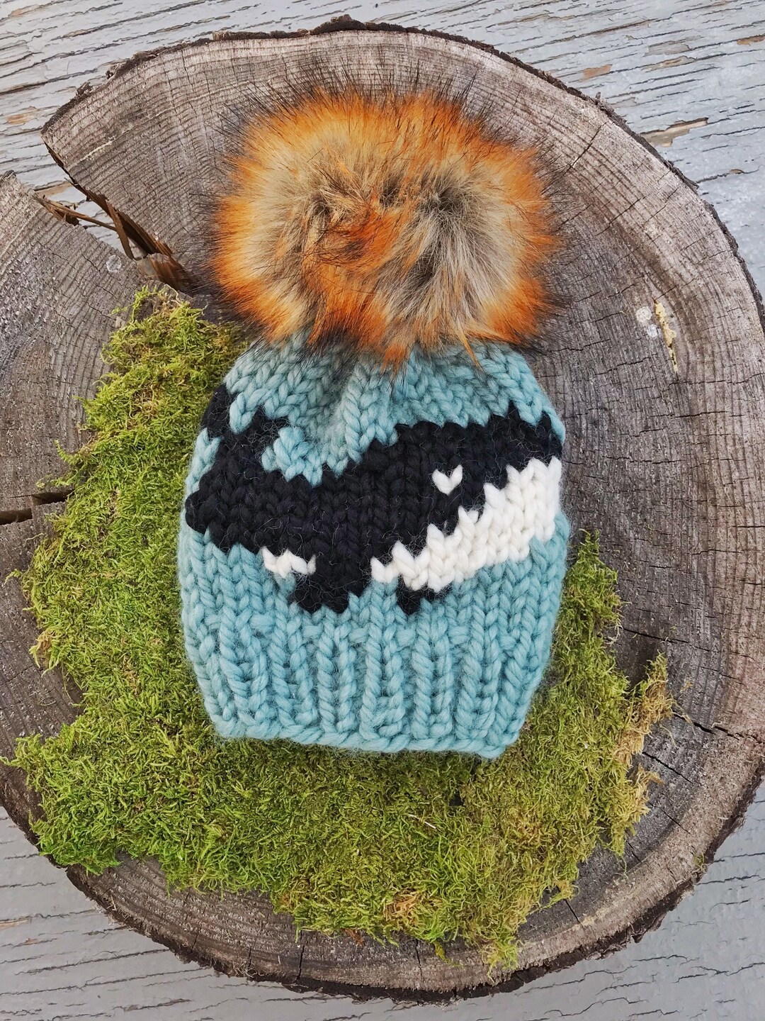 Orca Knit Beanie, Kid's Beanie, Toddler Knit Orca Hat, Chunky Beanie ...