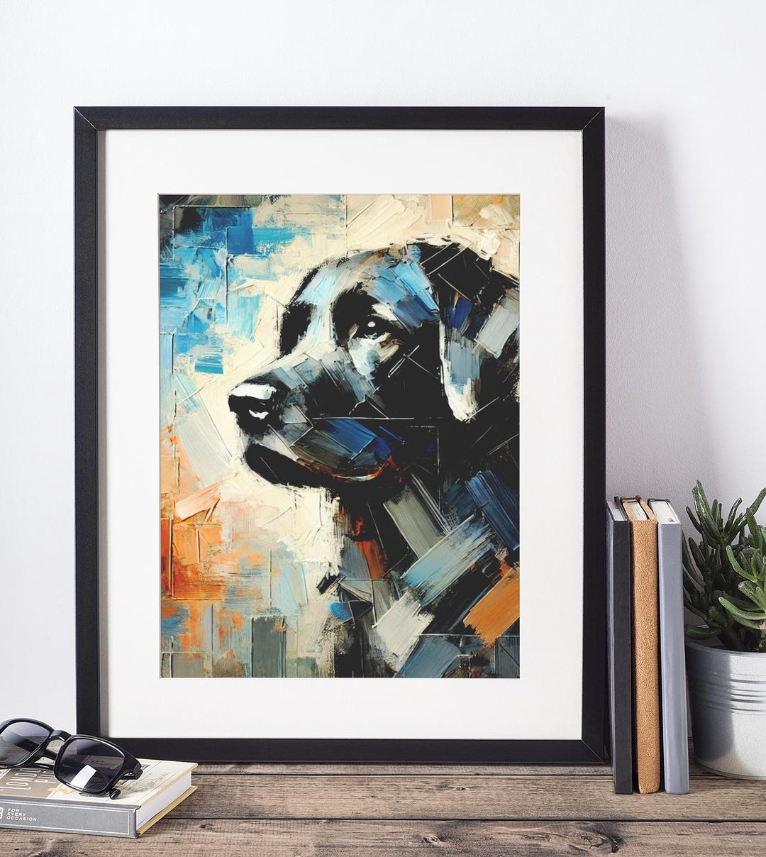 Abstract Black Lab Portrait - Modern Dog Art Print - Unique Pet Decor ...