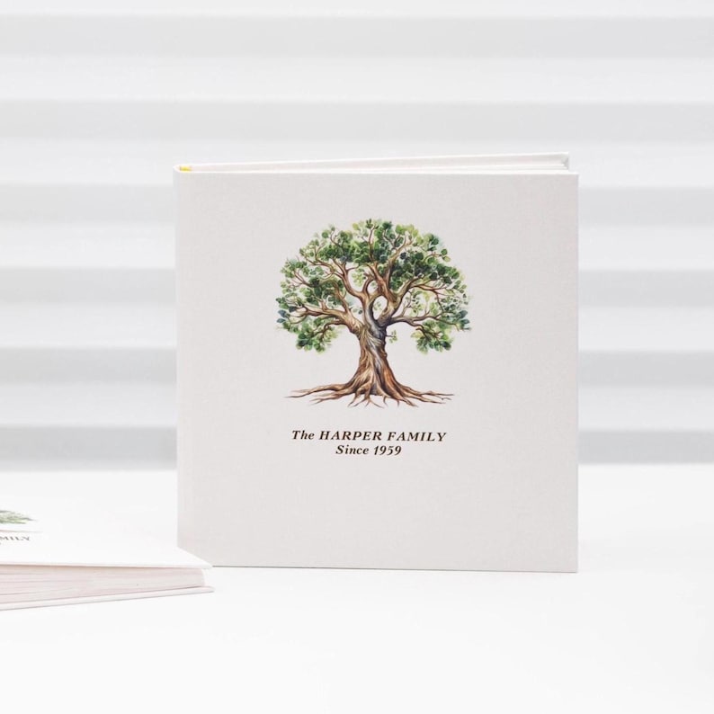 Personalized Linen Family Tree Photo Album: Handmade Memory Keepsake - Etsy