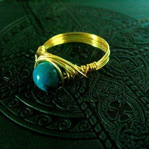 Blue Green Parrot Jasper Stone Ring Choose Your Size - Etsy