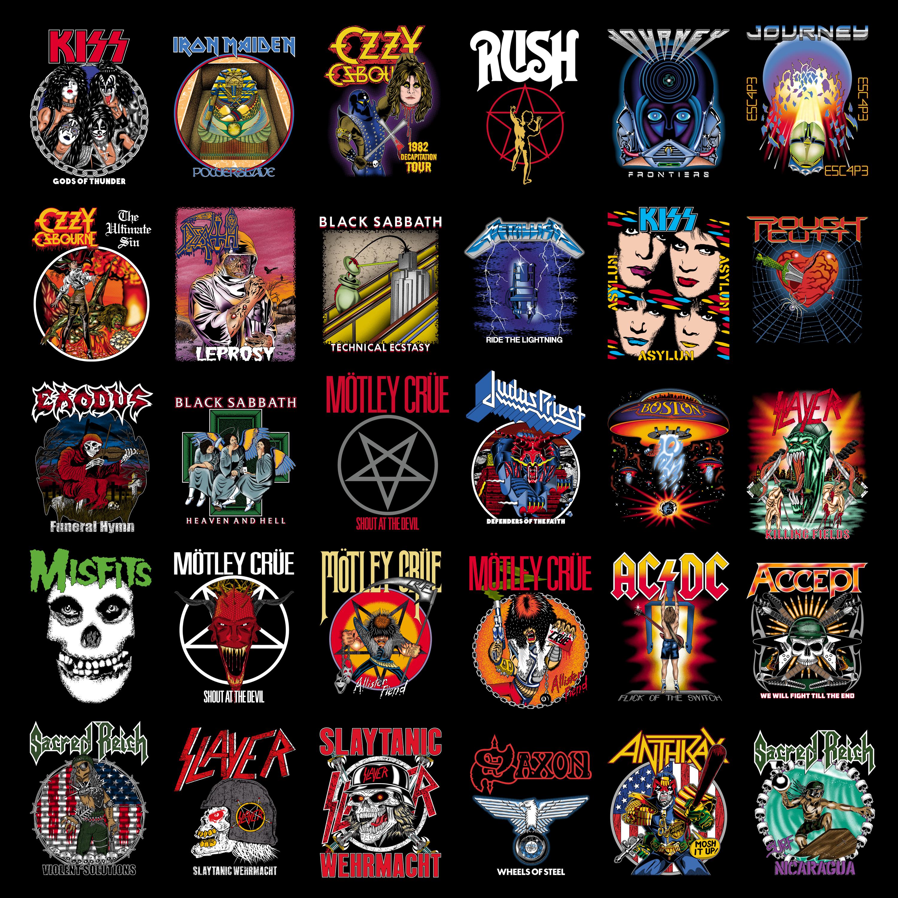 30 Classic Rock Band T-shirt Designs PNG Digital Download - Etsy
