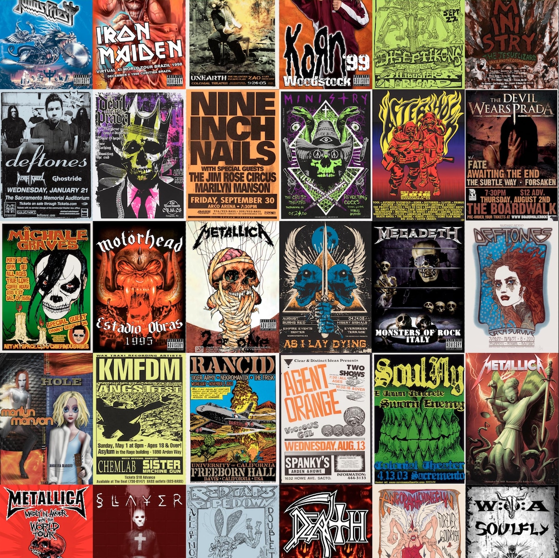 30 Metal & Punk Band Posters Digital Download - Etsy