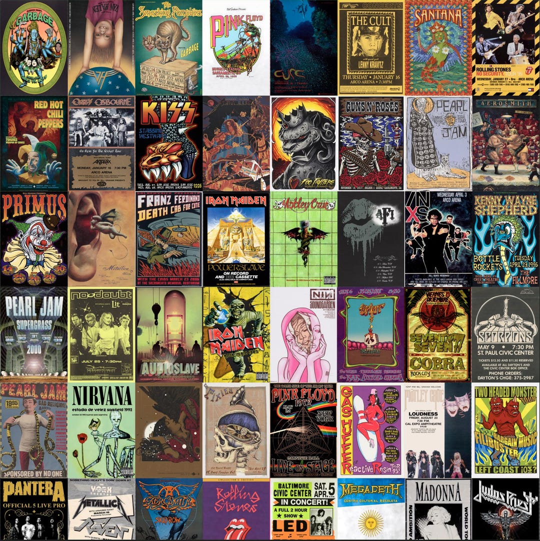 50+ Vintage Band Posters Digital Download - Etsy