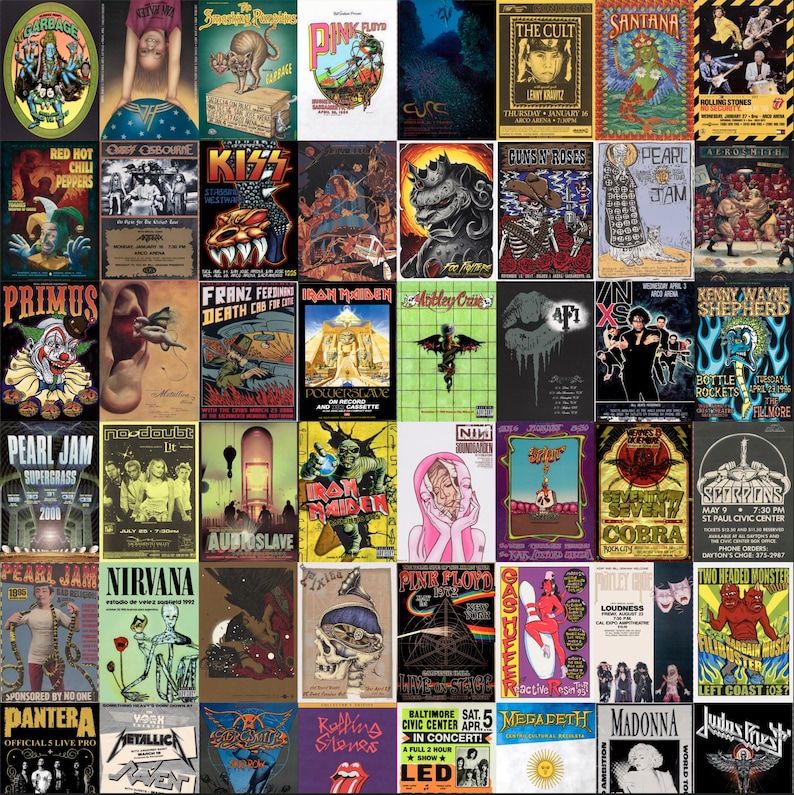 50+ Vintage Band Posters Digital Download - Etsy