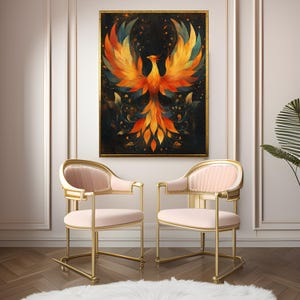 Framed Phoenix Art, Bird Wall Decor, Bird Wall Art, Spiritual Art ...