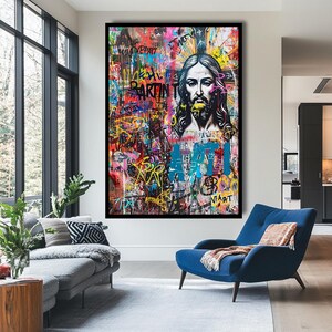 Jesus Christ Canvas Wall Art, Religious Wall Decor, Bold Modern Jesus ...