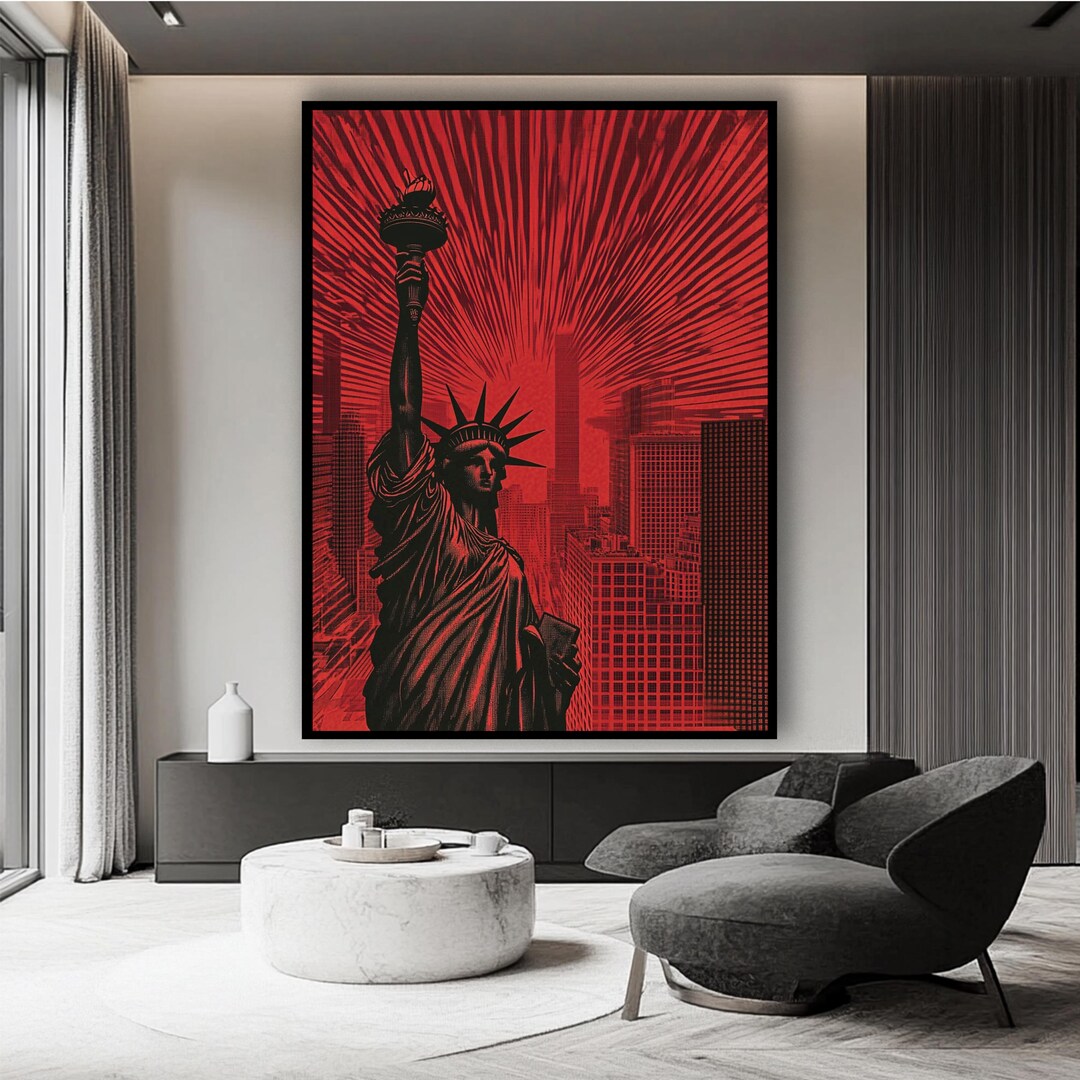 Statue of Liberty Canvas Art: Modern New York Framed Print - Etsy
