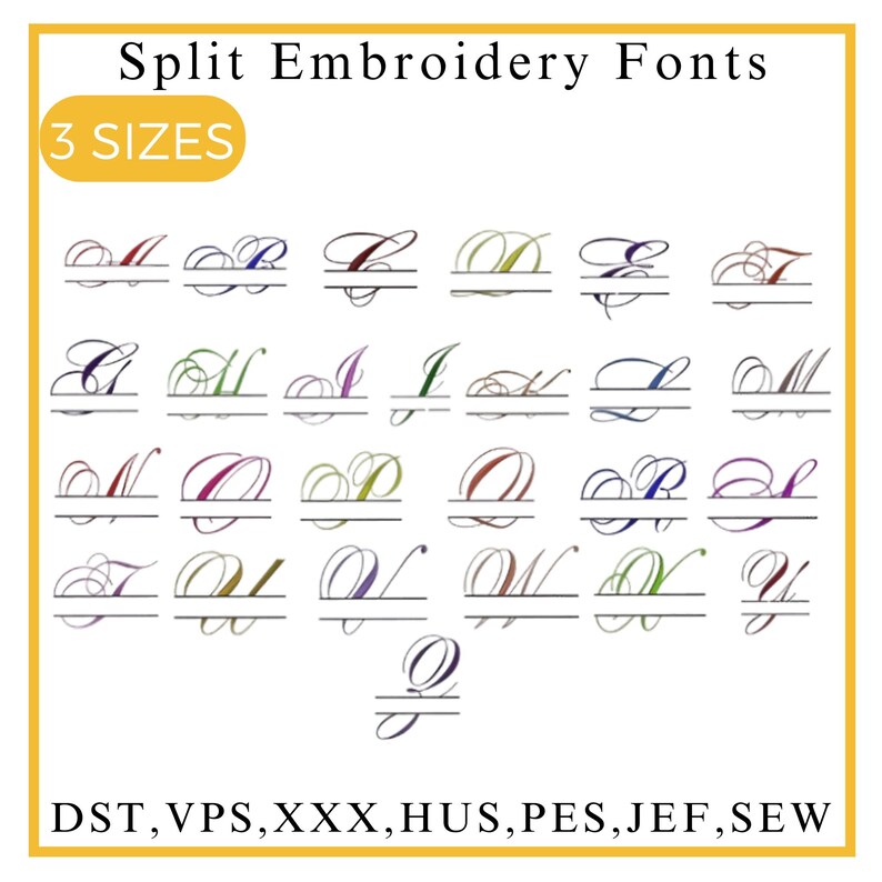 Split Monogram Embroidery Font, Script Font Embroidery, BX Embroidery ...