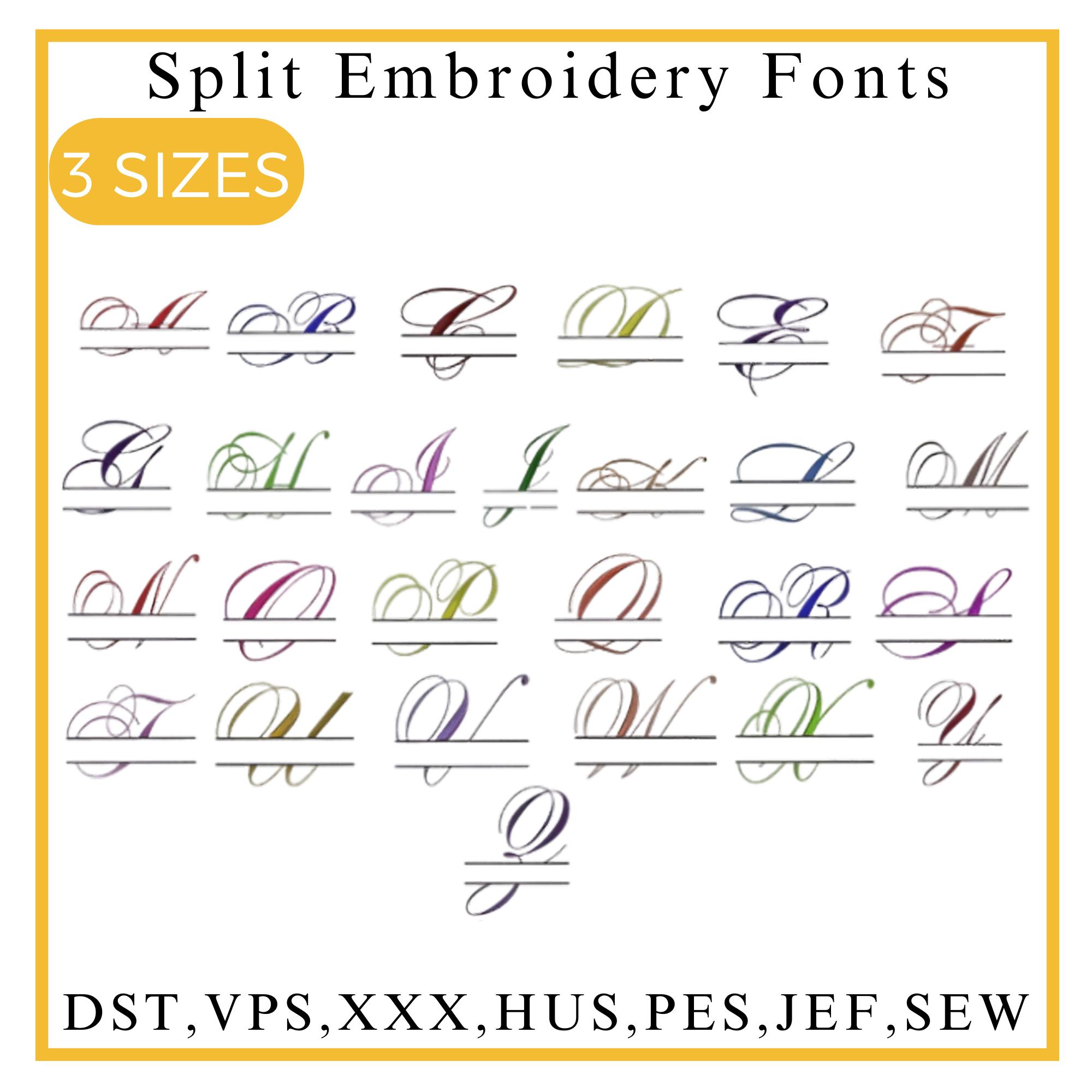 Split Monogram Embroidery Font, Script Font Embroidery, BX Embroidery ...