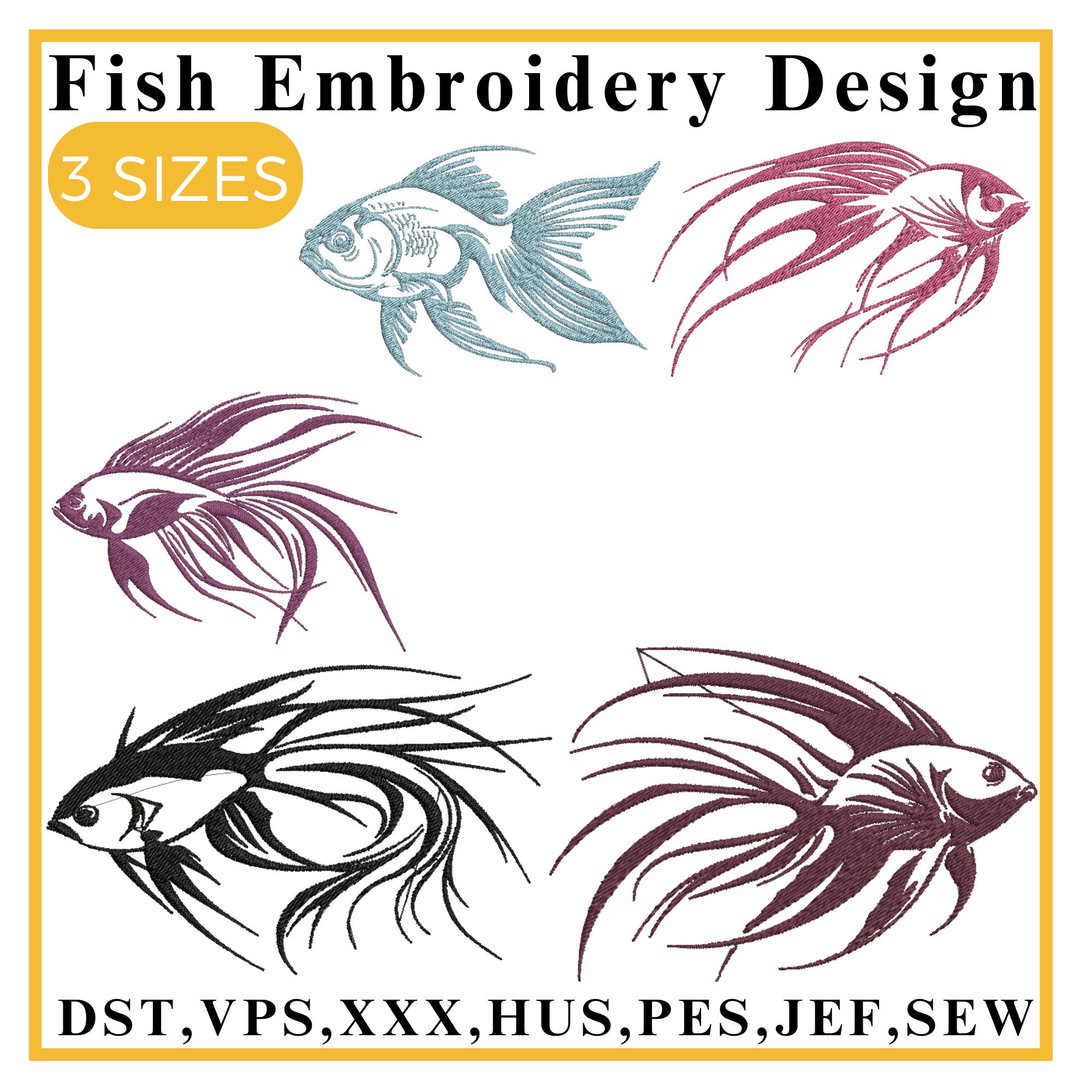 Fish Embroidery Design, Tropical Fish Embroidery, Fishing Embroidery ...