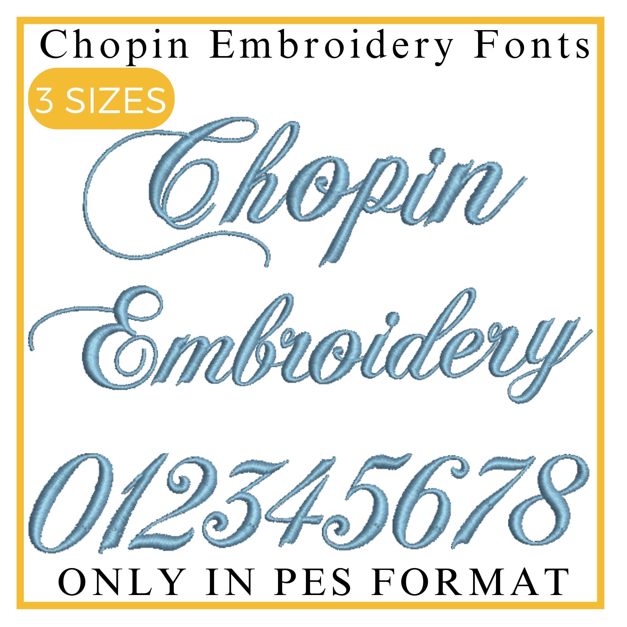 Chopin Embroidery Font, Embroidery Font, Script Font Embroidery, BX ...