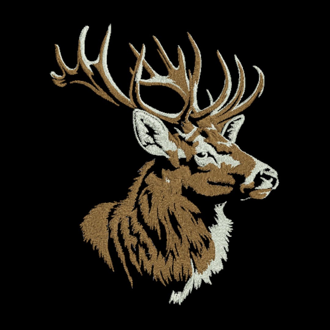 Deer Embroidery Design, Buck Head Embroidery, Christmas Deer Embroidery ...
