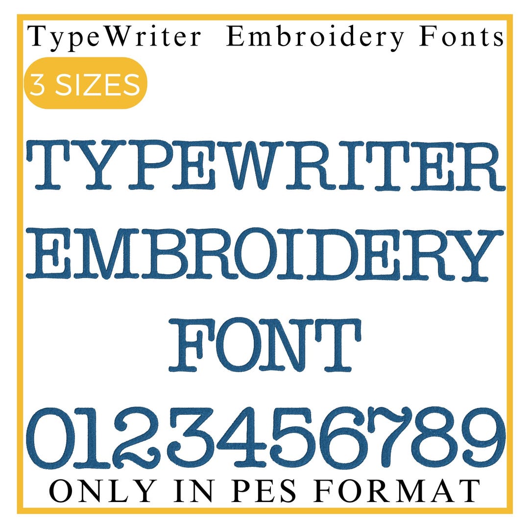 Type Writer Embroidery Font, Embroidery Font, Script Font Embroidery ...