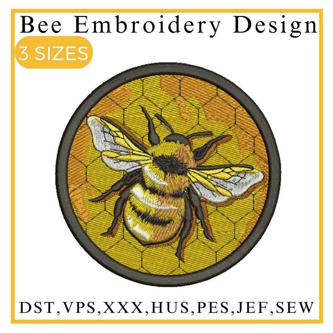 Bee Embroidery Design, Queen Bee Embroidery, Bug Embroidery, Insect ...