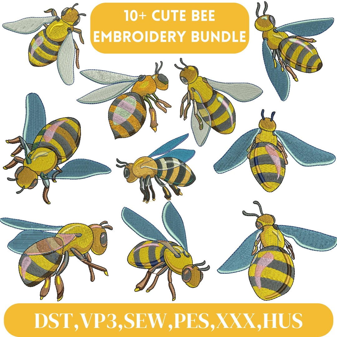 Bee Embroidery Design, Beehive Embroidery, Mini Bee Embroidery, Bug ...