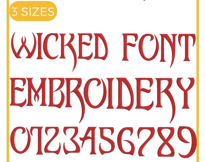 Wicked Embroidery Font, Embroidery Font, Script Font Embroidery, BX ...