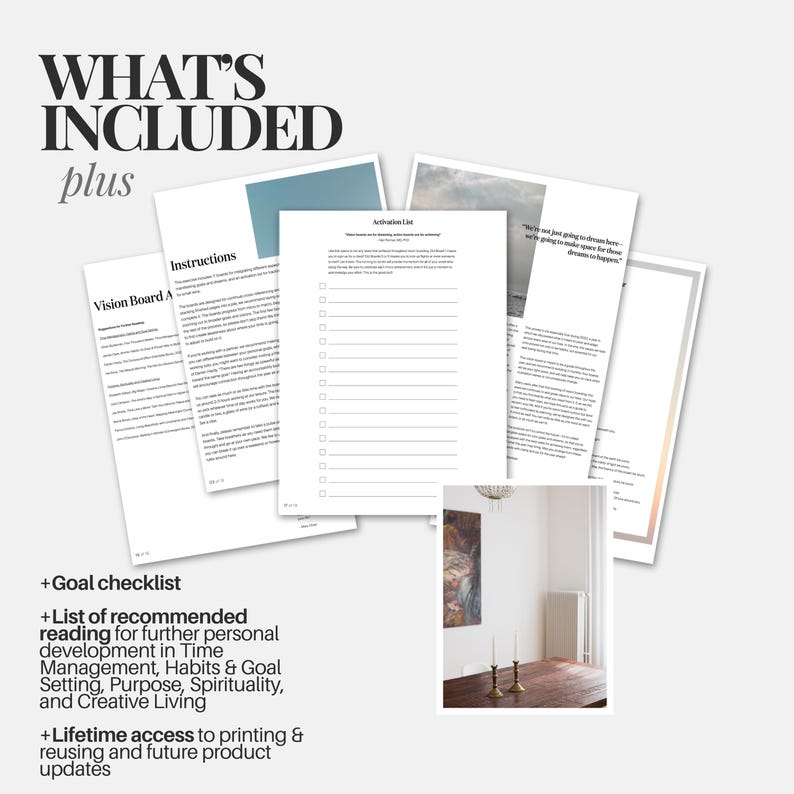 2025 Digital Vision Board, Goal Setting Worksheet, Habit Planner, Dream ...