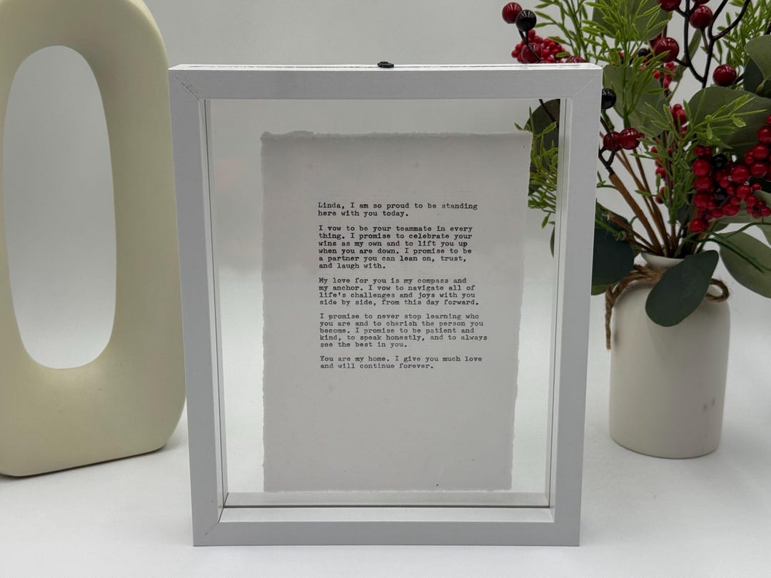 Customer Love Letter on Cotton Handmade Paper, Customized Wedding Vows ...