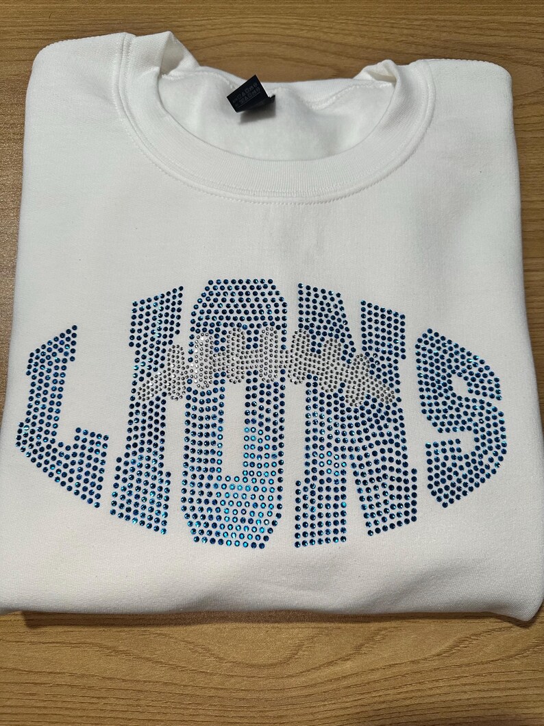 Detroit Lions Football Rhinestone Game Day Sweater - Etsy