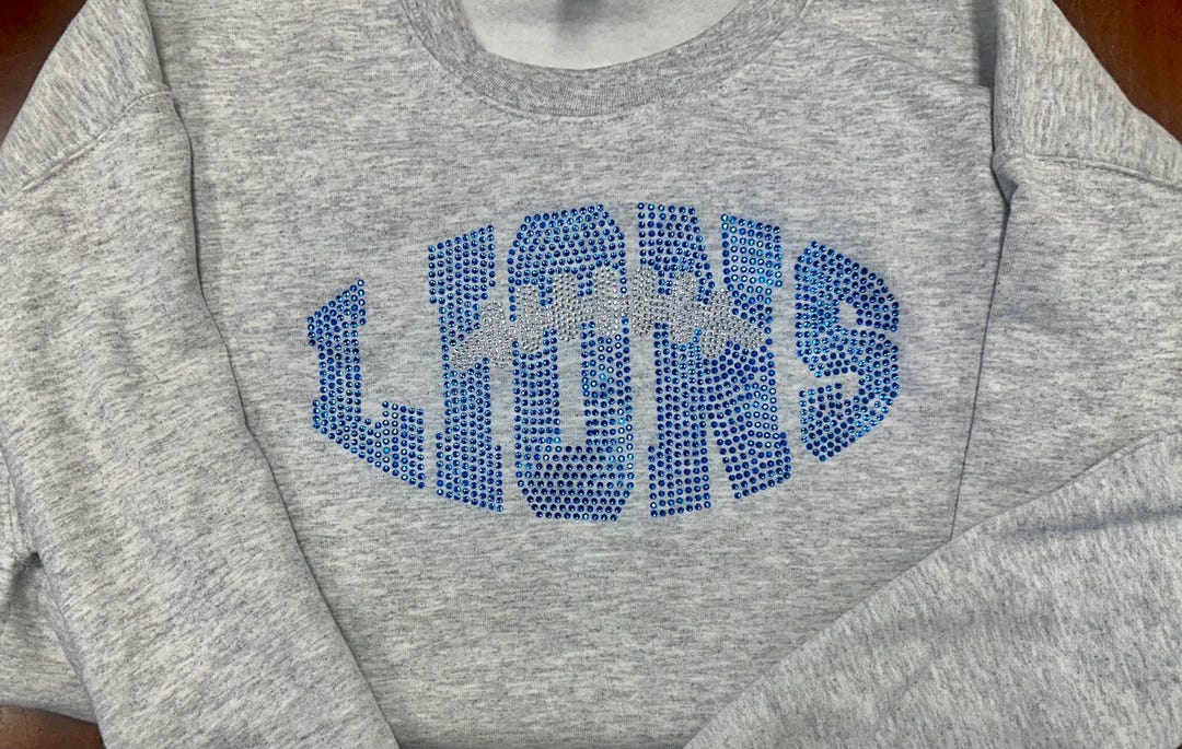 Detroit Lions Football Rhinestone Game Day Sweater - Etsy