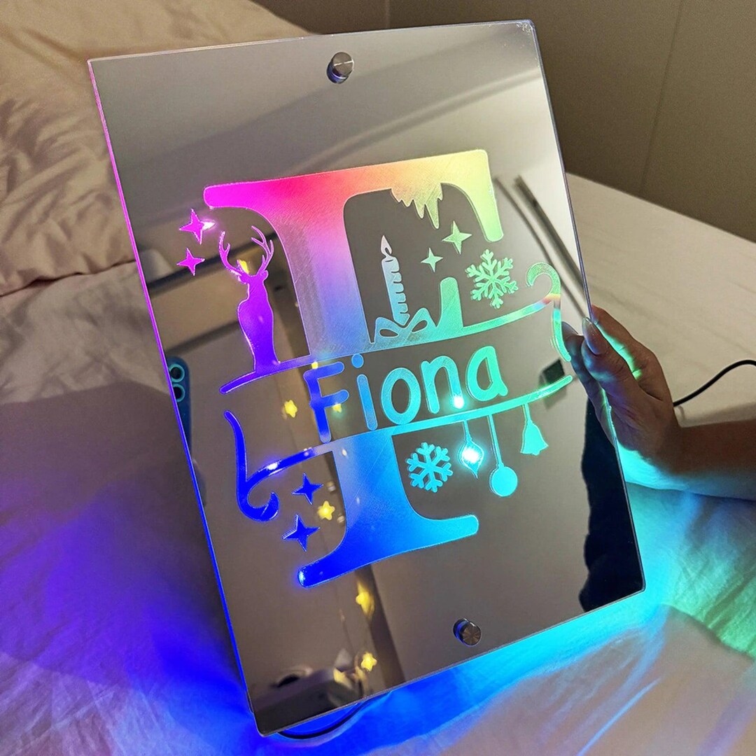 Personalized Name Mirror Sign With Remote Custom Mirror Name Sign ...