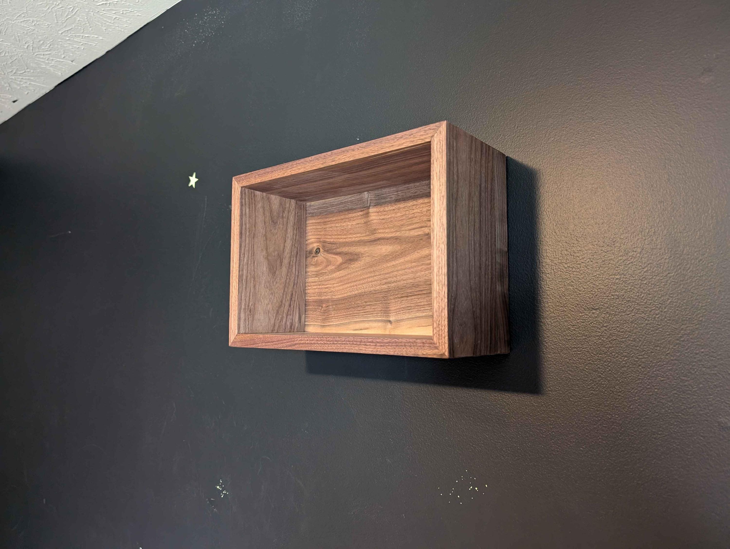Handcrafted Walnut Bookshelf With Mitered Corners - Floating Wall Shelf ...