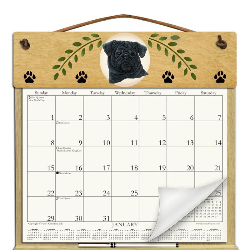 Pug Calendar - Etsy