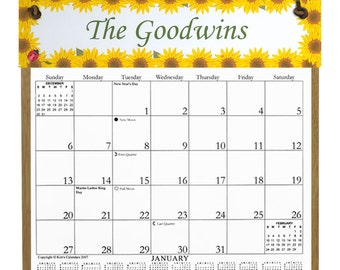 Sunflower calendar | Etsy
