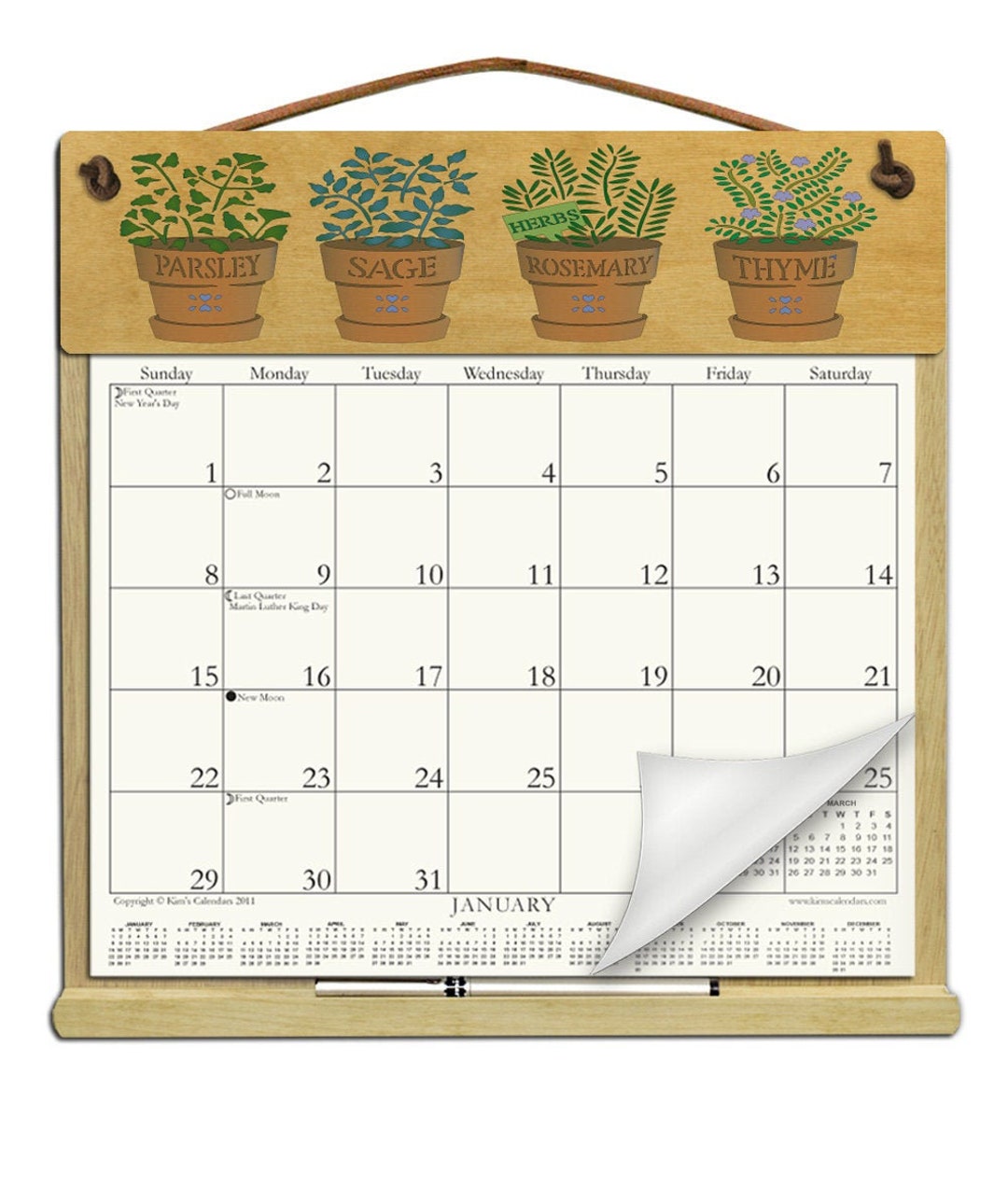Wooden Calendar Holder Filled With the Rest of 2026 and 2027 Calendars ...