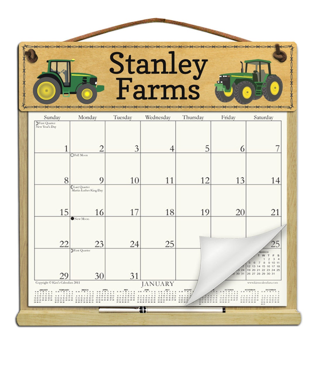 2024 CALENDAR Personalized Farm Tractor Calendar Holder - Etsy Ireland