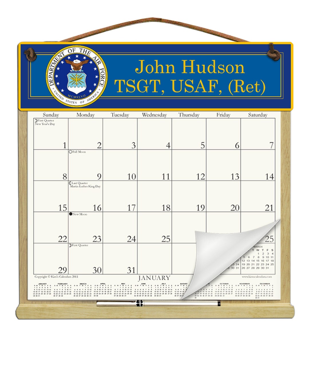 Personalized U S AIR FORCE Calendar Filled With the Rest of 2026 and ...
