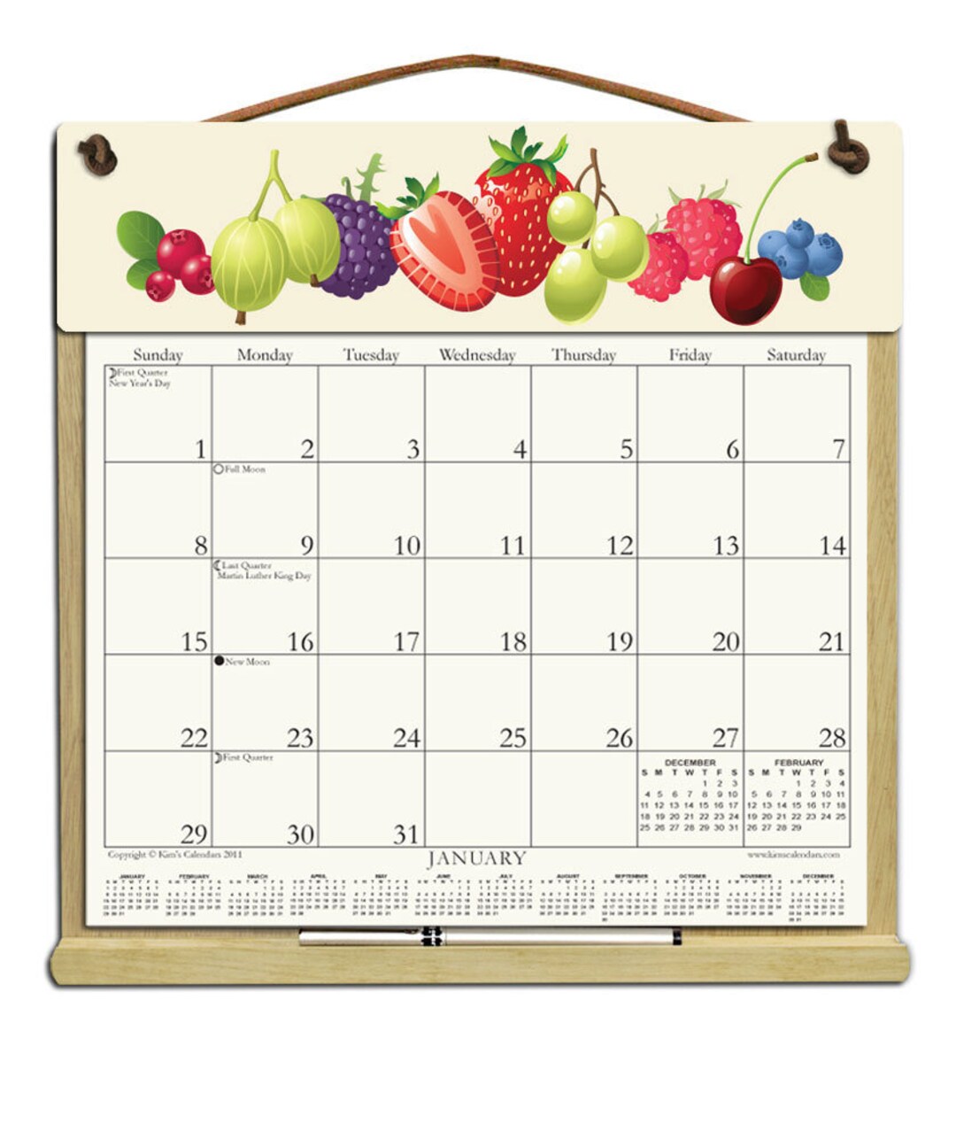 Wooden Calendar Holder Filled With the Rest of 2026 and 2027 Calendars ...