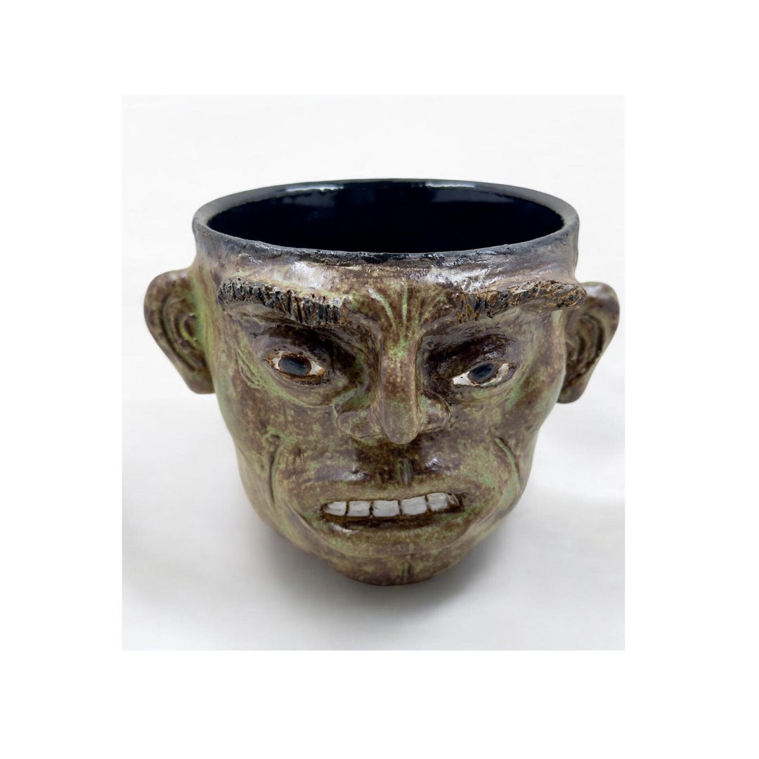 12 Oz Wheel Thrown Mug – Sculpted Male Face Design - Etsy