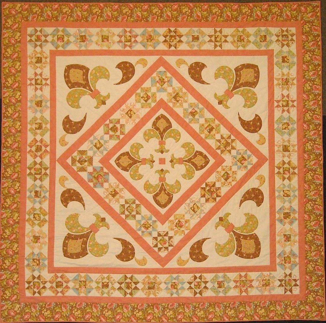 Springtime in Paris Medallion Queen-sized PDF Quilt Pattern - Etsy