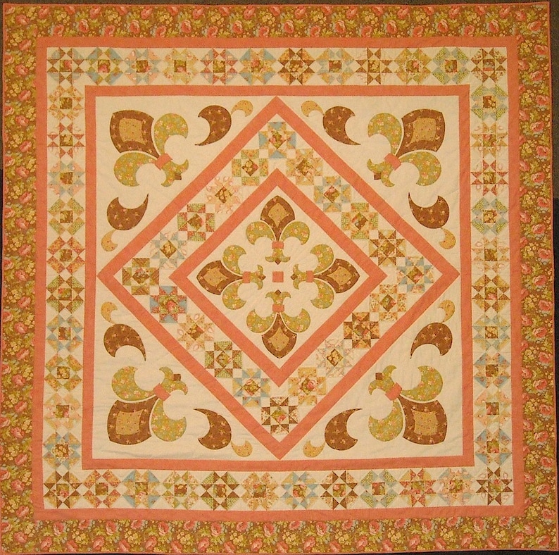 Springtime in Paris Medallion Queen-sized PDF Quilt Pattern - Etsy