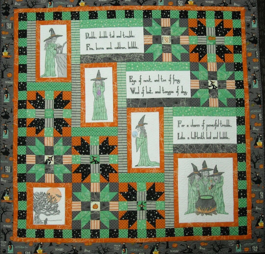 The Three Witches Halloween Quilt Pattern, PDF Version - Etsy