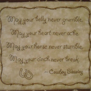 Cowboy Blessing Mini-quilt Pattern, PDF Version - Etsy