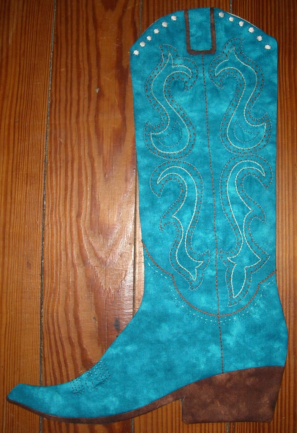 Pattern: Cowboy Boot Christmas Stocking PDF Pattern, Blue Christmas ...