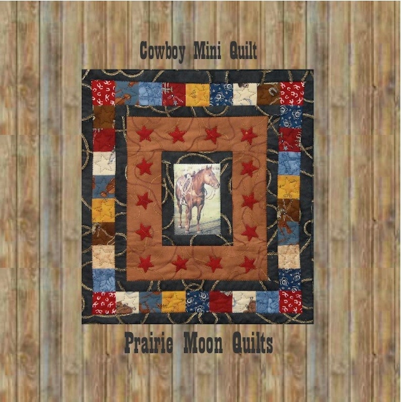 Cowboy Mini Patchwork Quilt PDF Pattern - Etsy