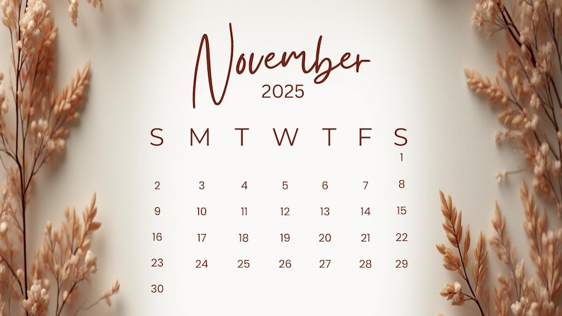 November 2025 Calendar Desktop Wallpaper • 4K + Mac/windows Sizes ...