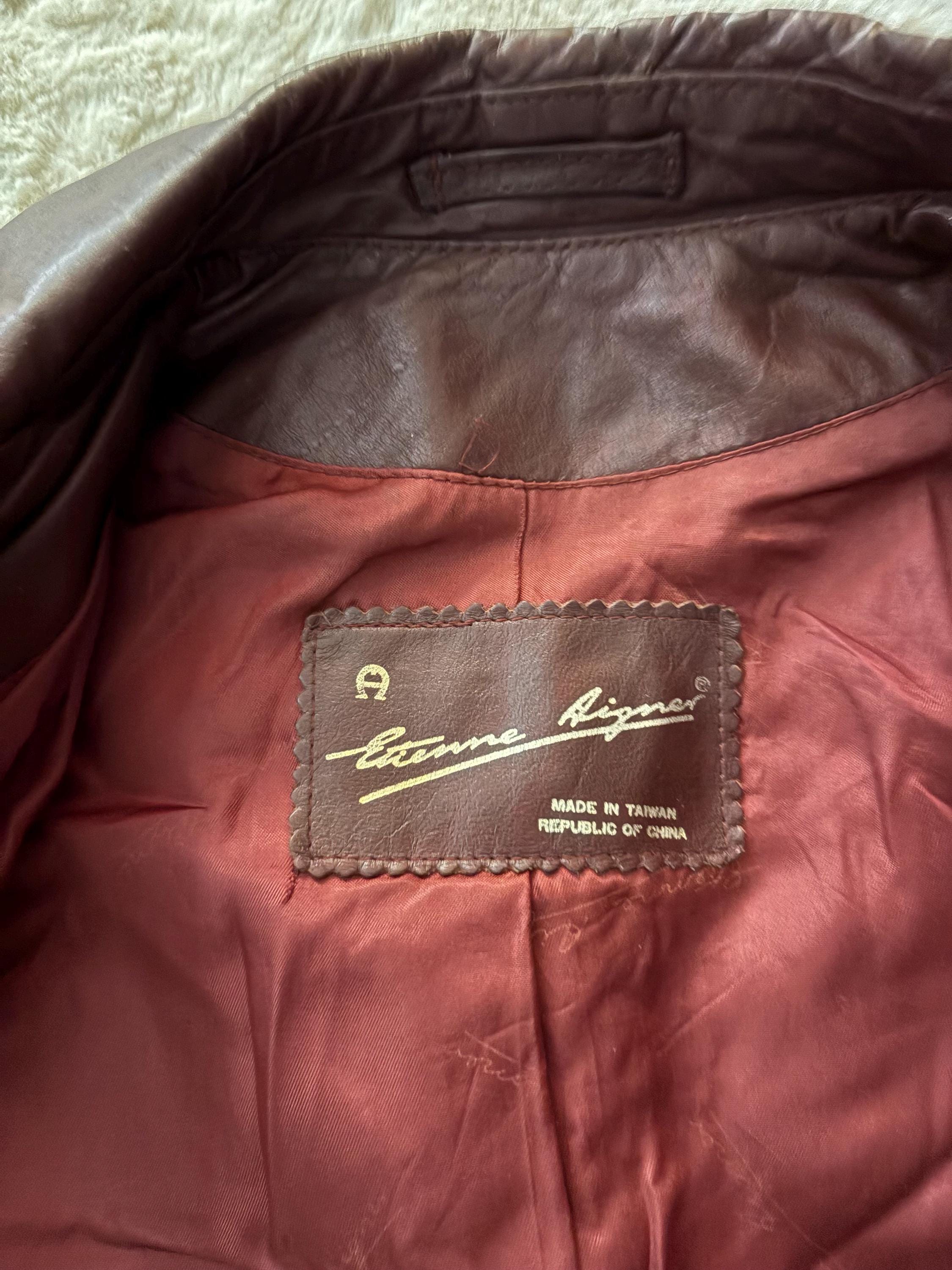 Vintage Etienne Aigner Burgundy Leather Jacket! - Etsy