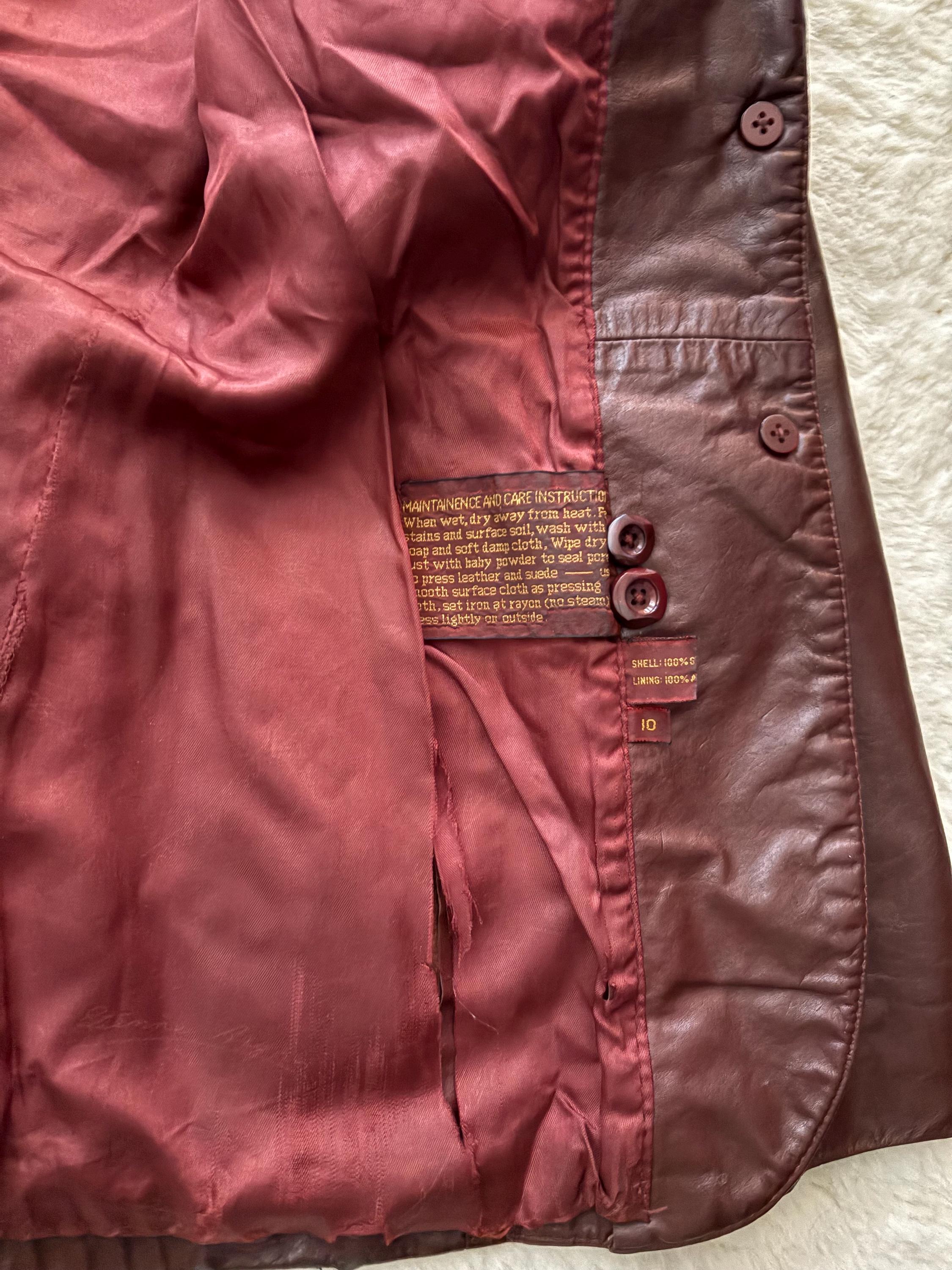 Vintage Etienne Aigner Burgundy Leather Jacket! - Etsy