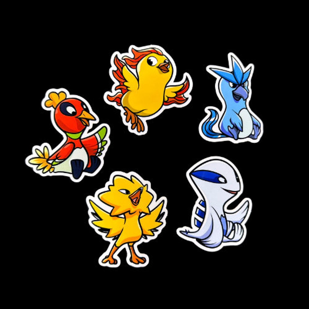 Baby Legendary Bird Pokémon Set of 5 Stickers Pokémon Sticker Bird ...