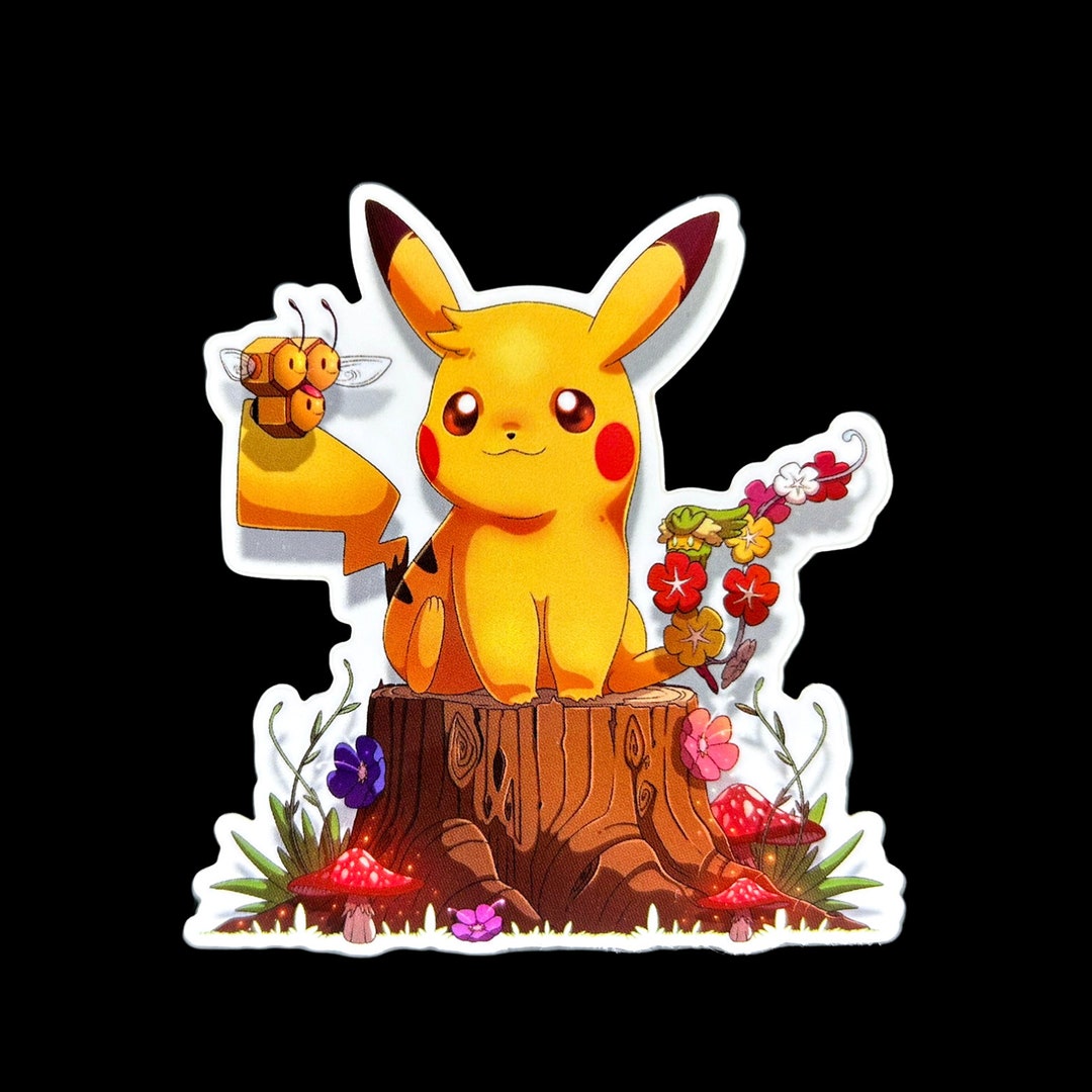 Cute Woodsy Pikachu Sticker Die-cut Vinyl Sticker Full-color Stickers ...