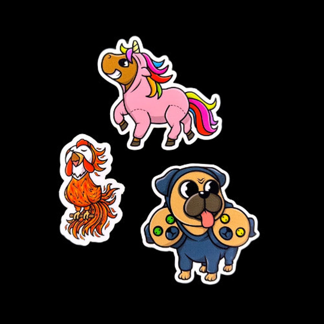 Chibi Animals in Pajamas Sticker Set of 3 Dream Big Animal Sticker ...