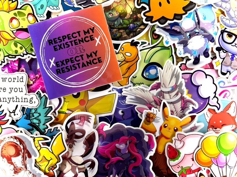 Pikachu Flying With Balloons Sticker Pokémon Sticker Pikachu Vinyl ...